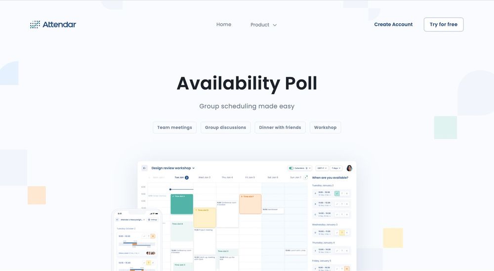 How to use Availability Poll for group scheduling with Attendar (it's free)